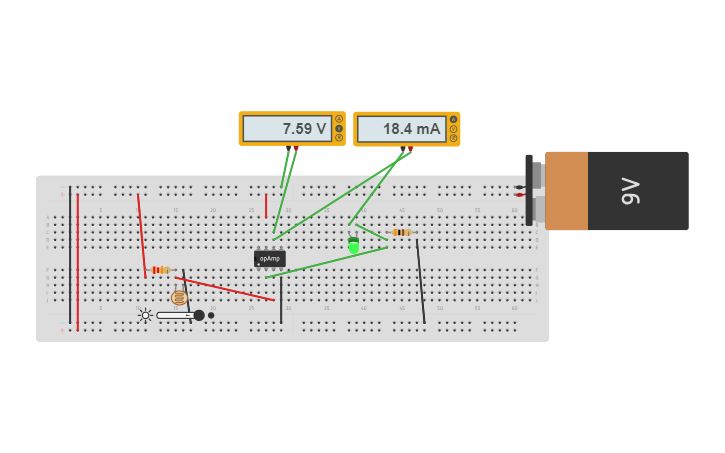 Circuit design OP-AMP Circuit - Tinkercad Circuit design OP-AMP Circuit - Tinkercad