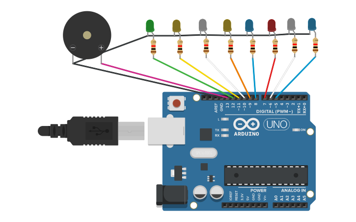 Circuit design Melody - Tinkercad