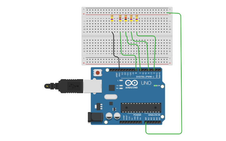 Circuit design codice a colori resistenze | Tinkercad