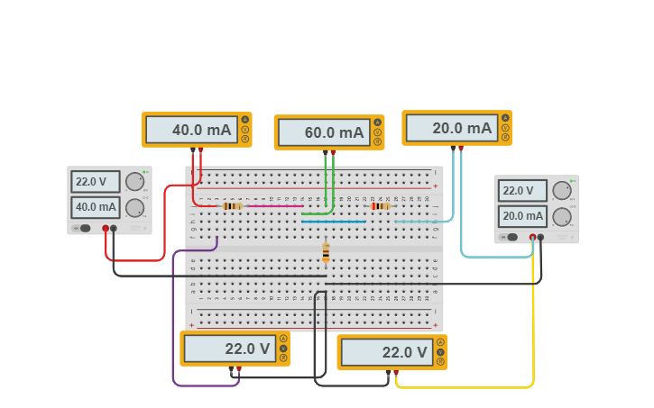 Circuit design Rangkaian Analisis LOOP - Tinkercad