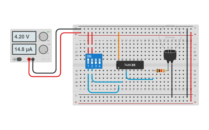 Circuit design Circuito: compuerta AND | Tinkercad