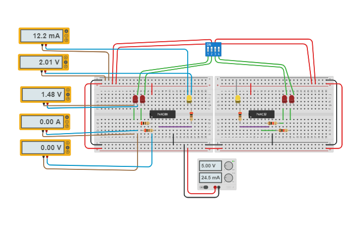 Circuit design AND / OR gate | Tinkercad