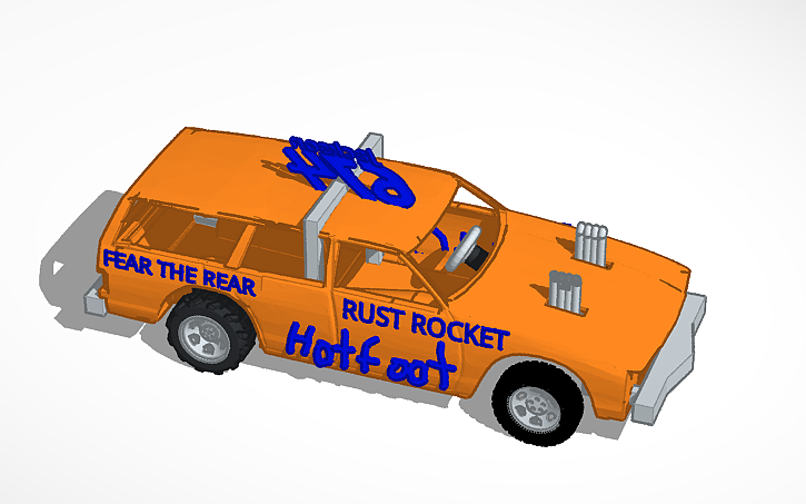 3D design 80s and newer stock gm wagon derby car - Tinkercad