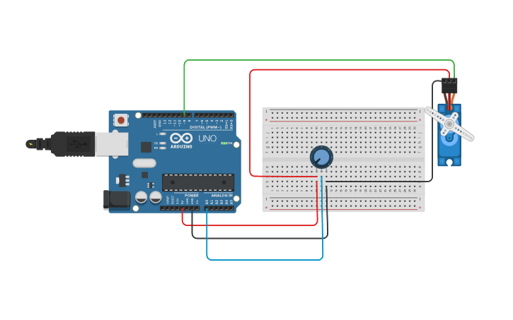 Circuit design 13b_Servo Motor_Knob - Tinkercad
