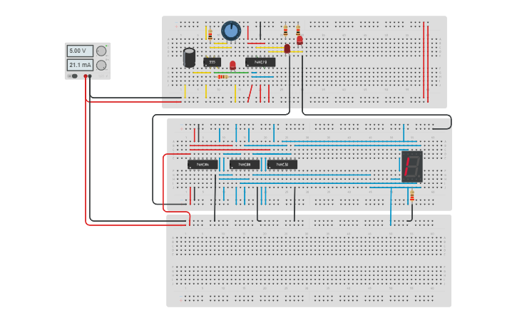 Circuit design FLIP FLOP - Tinkercad