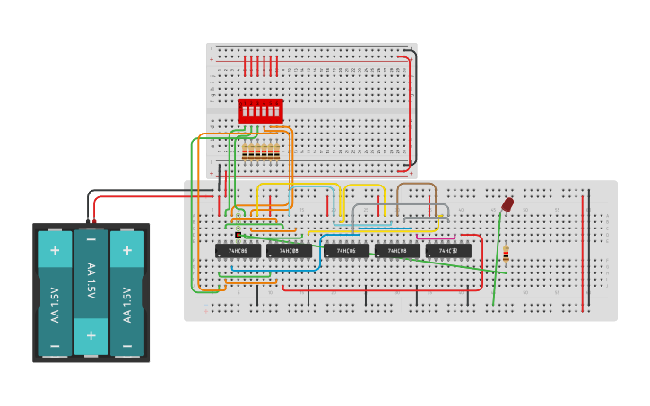 Circuit design Two 3-bit adder | Tinkercad