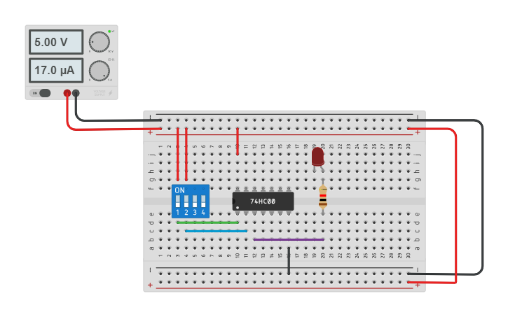 Circuit design NAND Gate - Tinkercad