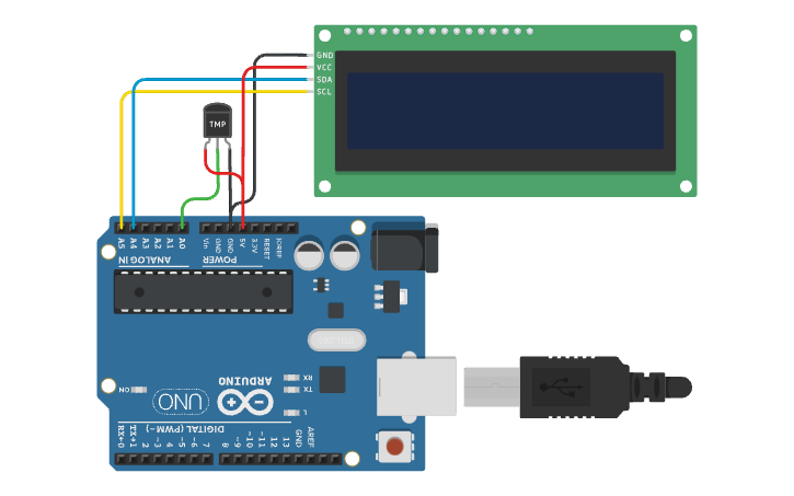 Circuit design Temp - Tinkercad