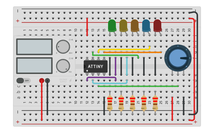 Circuit design Control LED AT85 E | Tinkercad Circuit design Control LED AT85 E | Tinkercad