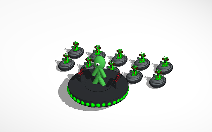3D design alien with mini alien army | Tinkercad