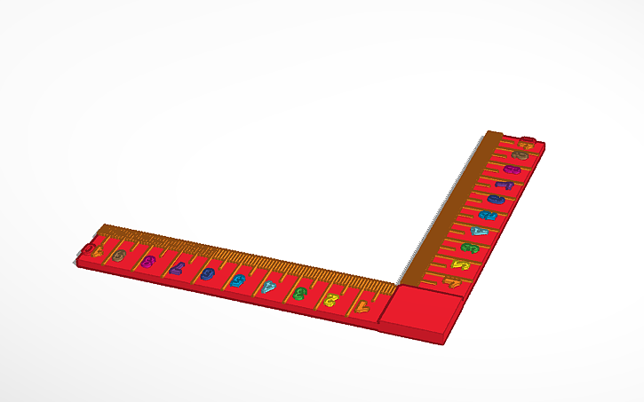 3D design cm/mm ruler/square - Tinkercad