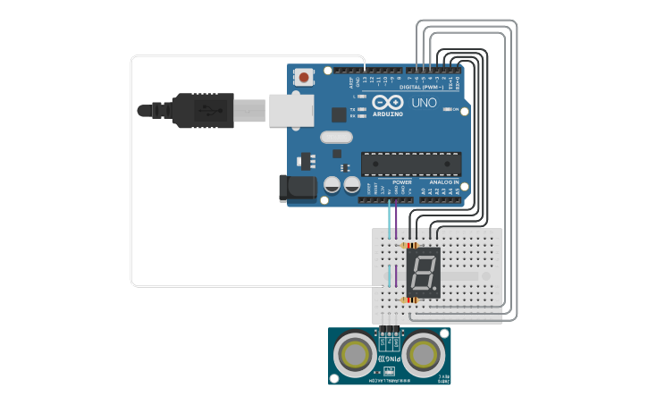 Circuit design Orlina_Ultrasonic - Tinkercad