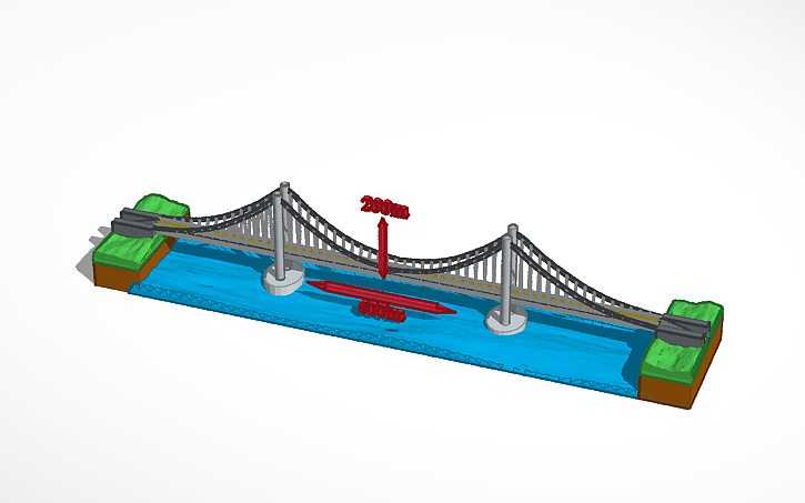 3D design MATH3- suspension bridge | Tinkercad