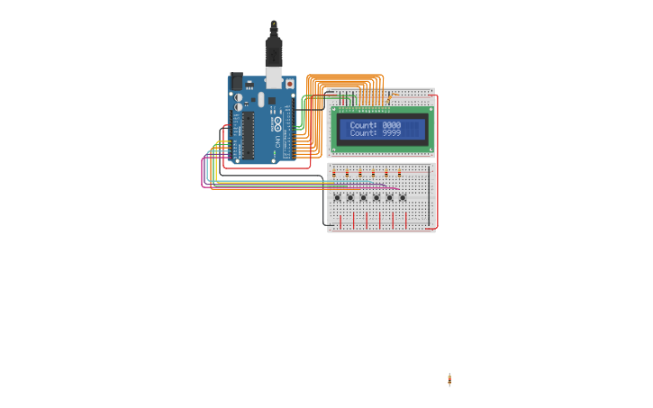 Circuit design LCD_8Bit_GPIO - Tinkercad