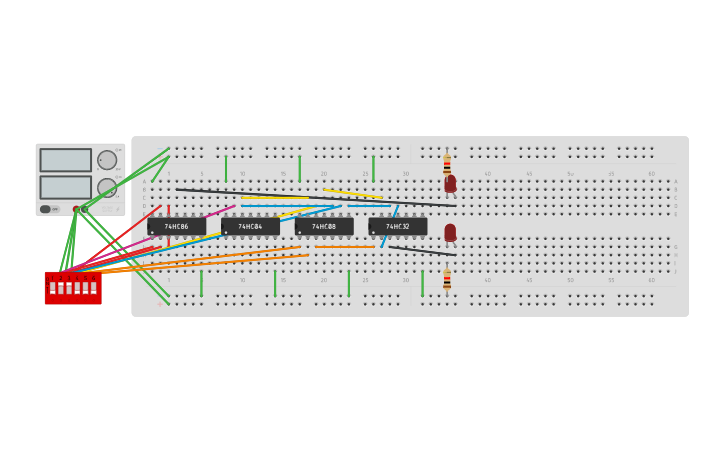 Circuit design Full Subtractor - Tinkercad