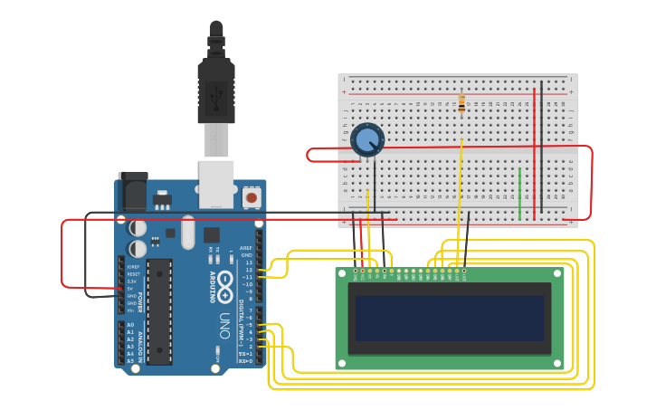 Circuit design DISPLAY ARDRUINO | Tinkercad