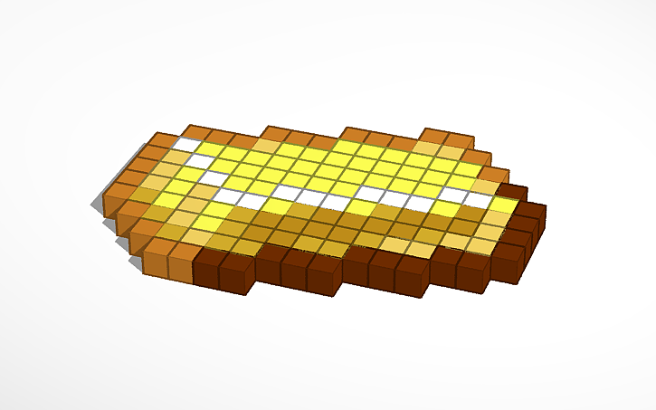 3D design Minecraft Gold Ignot - Tinkercad