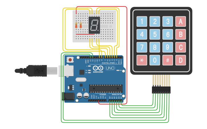 Circuit design seven-segment-keypad - Tinkercad