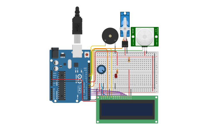 Circuit design Motion Sensor - Tinkercad