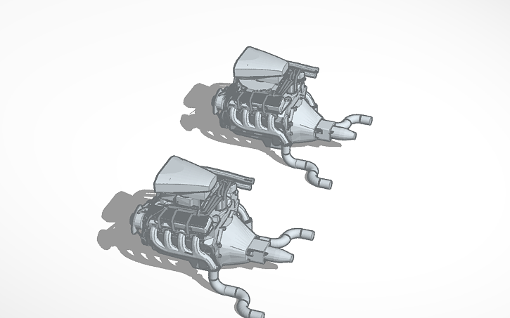 3D design V8 engine twin turbocharged | Tinkercad