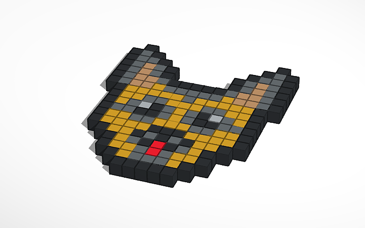 3D design German Sheperd pixel art - Tinkercad