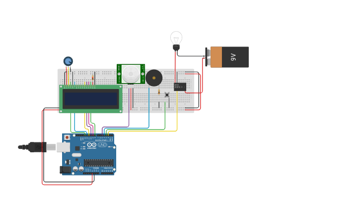 Circuit design PIR - MULTISIM - Tinkercad