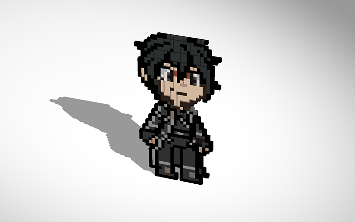 3D design Kirito Pixel Art - Tinkercad