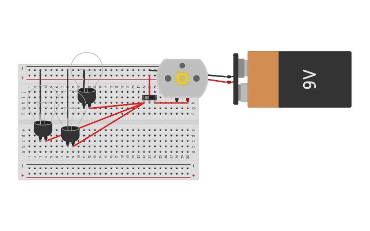 Circuit design circuito final programación | Tinkercad