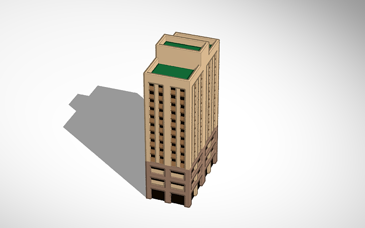 3D design Office/hotel building 1 - Tinkercad