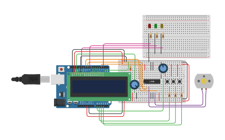 Circuit design DC motor control | Tinkercad Circuit design DC motor control | Tinkercad