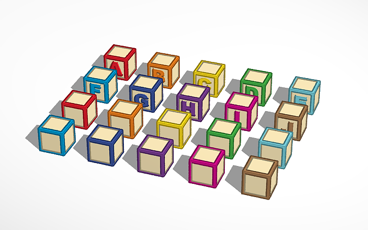 3D design Alphabet blocks (Wip) - Tinkercad