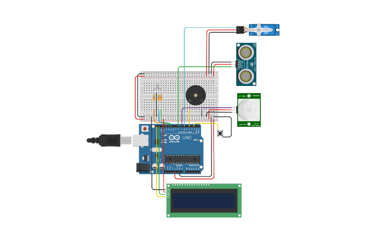 Circuit design Automatic Pet Feeder | Tinkercad