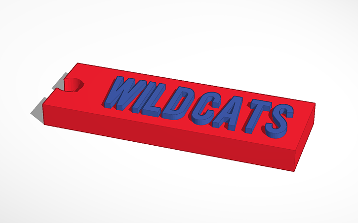 3D design wildcats keychain | Tinkercad