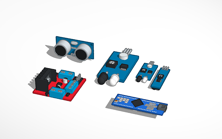 3D design Sensor IR - Ultrasonico HC-SR04 - Tinkercad