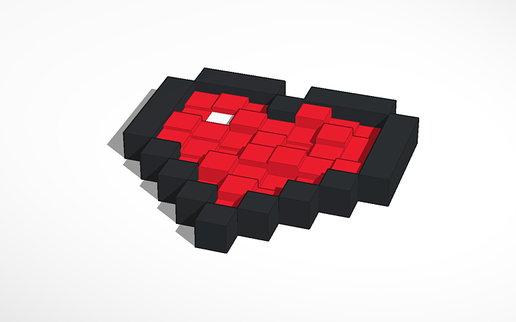 3D design Minecraft Heart - Tinkercad