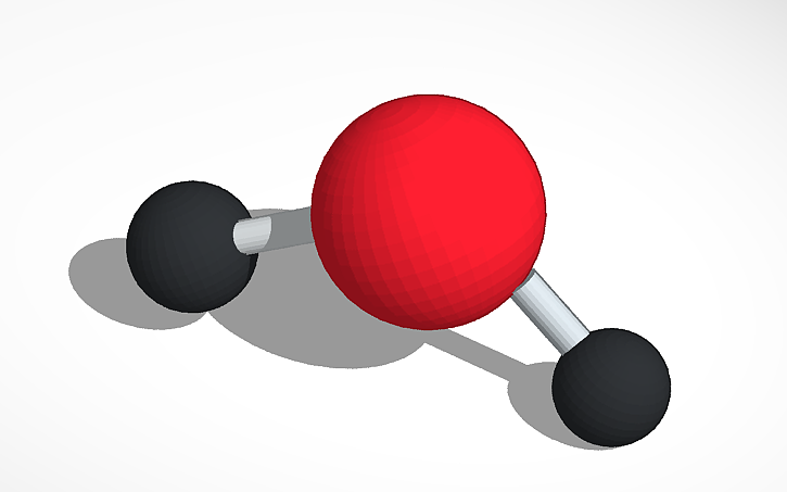 3D design Water Molecule - Tinkercad