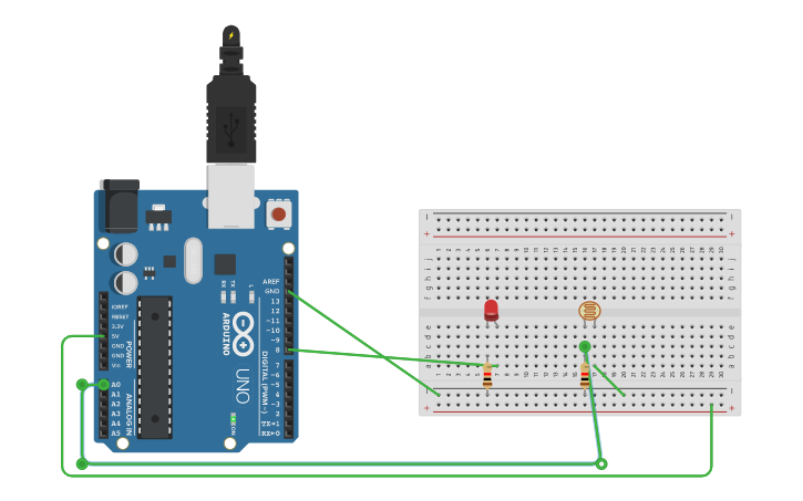 Circuit design SENSOR CAHAYA Abraham Evan Lauwren | Tinkercad