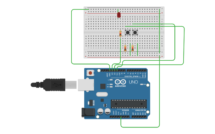 Circuit design NOR Gate | Tinkercad