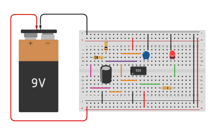 Circuit Design Timer 555 Tinkercad