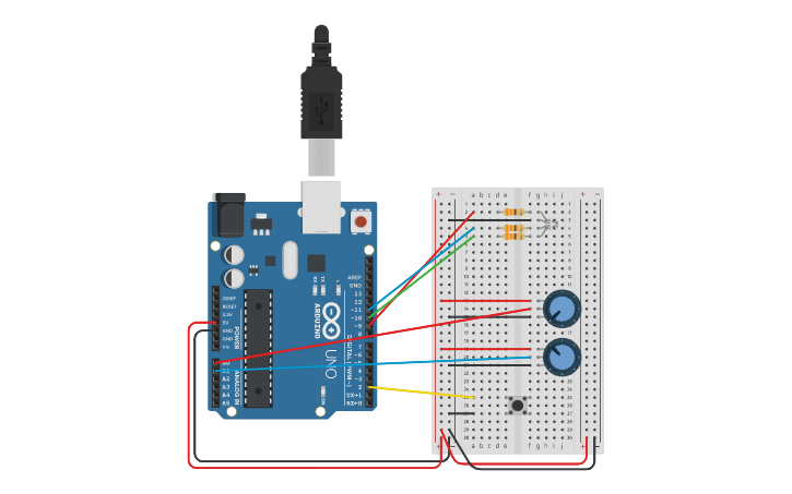 Circuit design RGB Joystick Project | Tinkercad