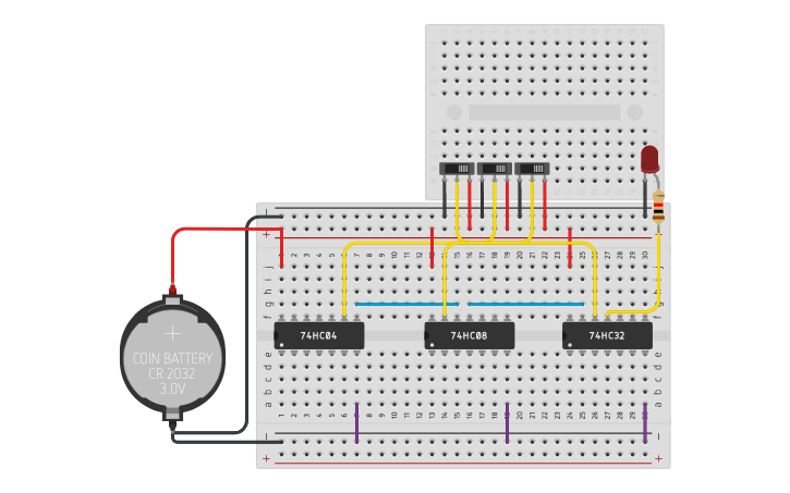 Circuit design Copy of LAB8-3 ตารางความจริง พิชคณิตบูลีน | Tinkercad