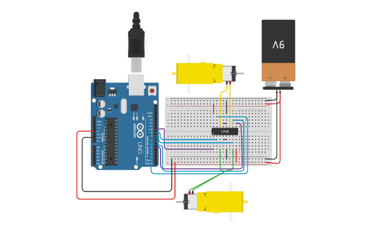 Circuit design ROBOT - Tinkercad