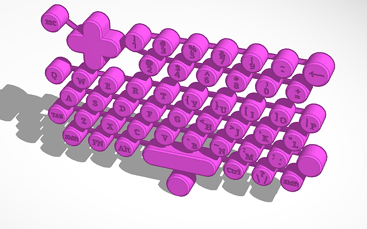 3D design PChip Keyboard Mesh w/ Symbols +Faceplate | Tinkercad