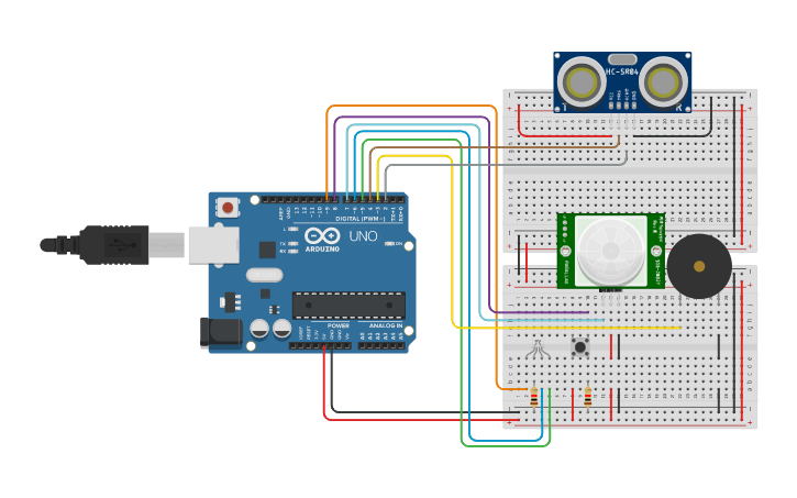 Circuit design Sistema de seguridad - Tinkercad