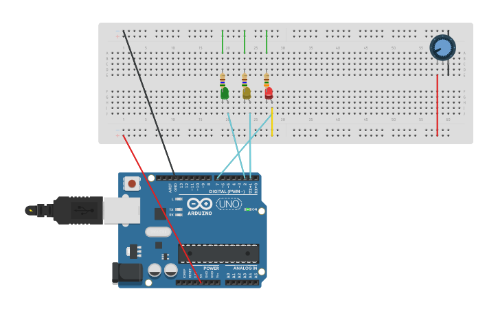 Circuit design Stop Light | Tinkercad