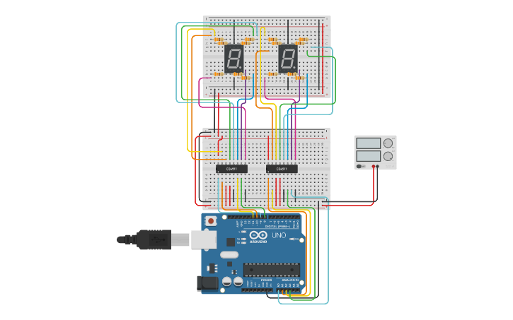 Circuit design Circuito Fibonacci | Tinkercad