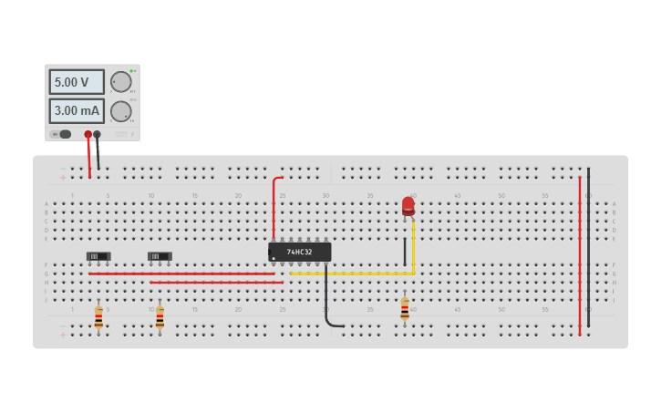 Circuit design OR Gate - Tinkercad
