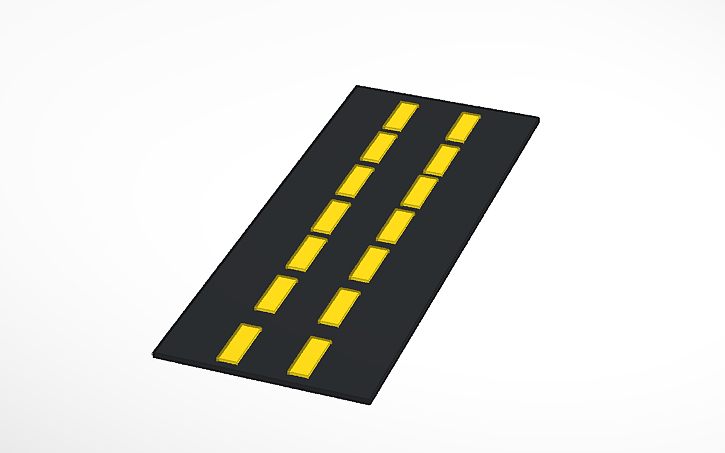 3D design 3-Lane Road - Tinkercad