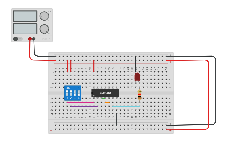 Circuit design AND Gate using NAND Gate | Tinkercad