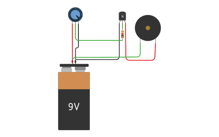 Circuit design Circuito Transistor e Buzzer - Tinkercad